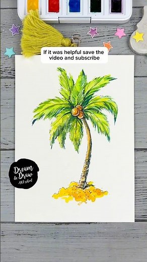How to Draw a Palm Tree 💚🌴 | Tutorial for Watercolor Sketching Beginners #drawingtutorial