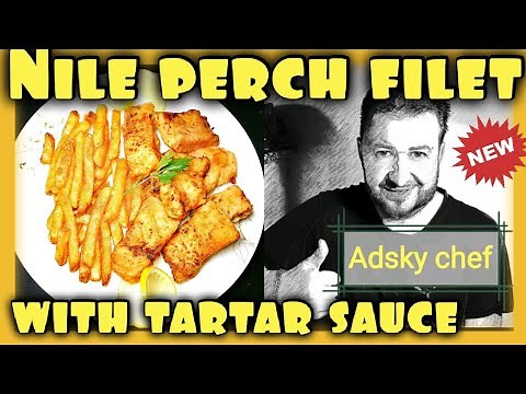 Nile perch filet with tartar sauce. How to cook fish. Best recipe.
