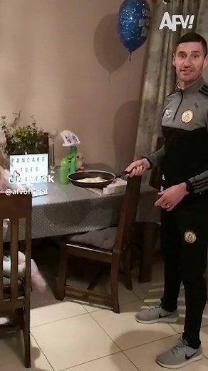 Pan couldn’t *handle* his skill 🍳😤 #afv #parenting #cooking #fail #funnyvideos