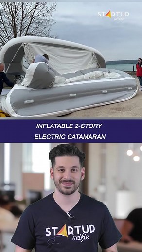 66K views · 724 reactions | Inflatable 2-story e-catamaran party lounge packs down into car trunk. | Startup Selfie | Facebook