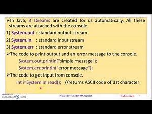 JAVA - MODULE 3 - TOPIC 8 - JAVA I/O BASICS