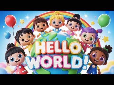 Hello Hello World 🌈 | Kids Nursery Rhyme | Learn About Countries & Friends | 3D Animated Song