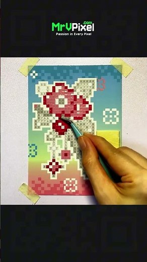 Elegant 8-Bit Floral Hairpin 🌸 | Pixel Art Mosaic