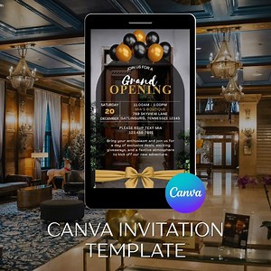 Grand Opening Invitation Template: Editable Canva Invitation (PDF Download) - Etsy