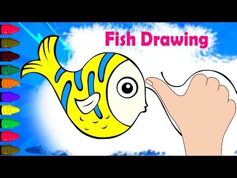 Super easy drawing tutorial of fish using hand outline