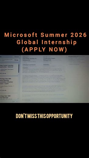 Microsoft Summer Internship 2026 🌍 | Official Global Internships (Apply Now!)
