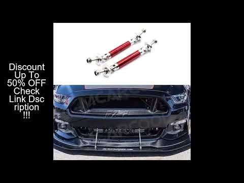 2PCS 75mm Adjustable Racing Front Bumper Lip Splitter Rod Strut Tie Support Bar Kit Bumper Aluminum