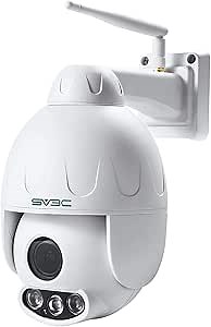 3MP HD Outdoor PTZ WiFi Security Camera, SV3C Pan Tilt Zoom (5X Optical Zoom) Wireless Surveillance CCTV IP Camera with Two-Way Audio, IP66 Waterproof, 165ft Night Vision, Support Max 128GB SD Card