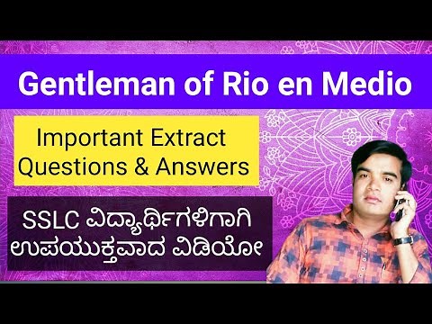 Gentleman of Rio en Medio | Extract Questions | English | Gentleman of Rio en Medio lesson notes