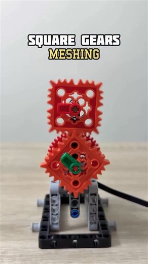 Square Gears Meshing (Slow Motion) #legotechnic #mechanical #mechanism #gears #mechanicalengineering | Bricks Master Builders