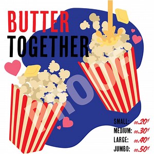 Butter Together: Retro Style Popcorn Sign Vector Image. Svg, Png, Pdf, Jpg (compatible With Cricut) - Etsy UK