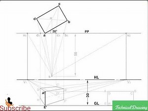 Engineering Drawing-Angular Perspective Two Point Perspective Drawing.