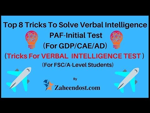 Top 8 Tricks To Solve Verbal Intelligence (I.Q Part 1) In PAF Test!