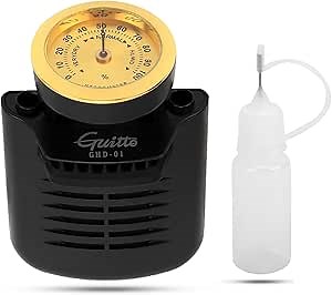 Guitar Humidifier Hygrometer, Digital LCD Humidity Monitor Hygrometer Thermometer Humidor Acoustic Guitar Ukulele Soundhole Humidifier Musical Instrument Accessories