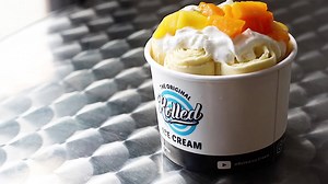 The Mango Rolled Ice Cream is next level and a soon to be summer fan favorite. It's sweet with a bit of tang, oh so very creamy, and if you want to add some whip and chopped mango on top, you'll probably order another one! Seriously come on down and try this one out for yourself @rolledicecreamlv! | Rolled Ice Cream | Facebook