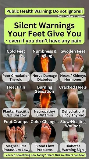 Cold, Numb, or Swollen Feet? These Could Be Silent Danger Signs! #wellness #foot #care
