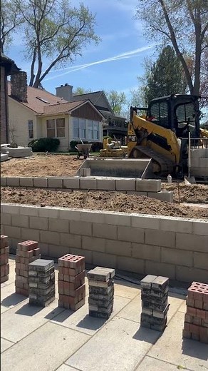 Building a cinderblock retaining wall!