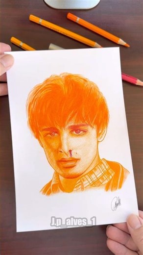 Drawing Will Byers with the color Orange 🧡🍊 - Stranger Things 5 #willbyers #orange #netflix #art