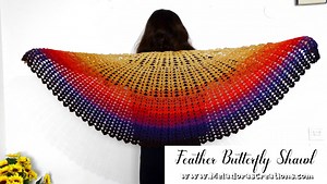 Feather Butterfly Shawl Crochet Pattern PDF - Video Tutorial - Etsy