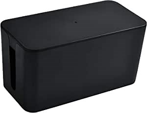 Cable Management Box,Hide and Conceal Power Strips and Electrical Cords from TVs, Computers, and Desks Cord Organizer Made from Electrically Safe ABS Material (Black-XL)