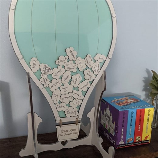 Hot Air Balloon Wedding Guest Book Adventure Theme Drop Box Alternative Unique Reception Decor - Etsy
