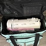 Sewing Machine Case with Wheels - Rolling Sewing Machine Tote with Removable Bottom Pad & Multiple Storage Pockets, Compatible with Singer & Brother (Purple)