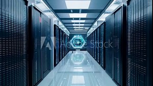 A detailed look inside a cutting-edge data center showcasing advanced servers, cooling systems, and efficient layout for optimal performance