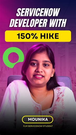 Big cheers to our ServiceNow student, Mounika🥳🥳.. With the right guidance and training from FLM, she achieved an incredible 150% hike 🙌. And started her new journey as a ServiceNow Developer at Mouri Tech.. Her success is proof that with consistent learning and proper mentorship, dreams do turn into reality 👏. For course details msg us in whatsapp to 8333077727 our team will guide you.. #flm_servicenow #servicenowtraining #flm_telugucourses #flm #techcareer #fet #frontlinesedutech #RealTimeP