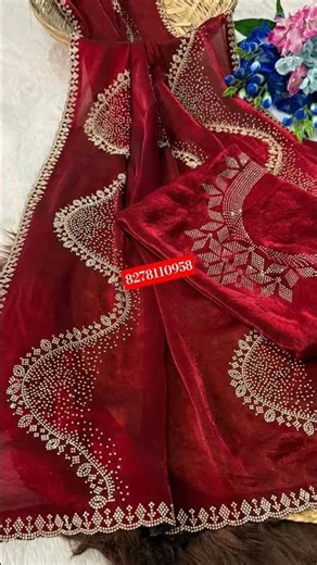 * Space silk*SAREE WORK-* Jarkhan work*BLOUSE FABRIC-* space silk with jarkhan workRATE Fix : 2199