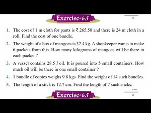 EXERCISE 6.5 PSEB 5TH MATHS CHAPTER 6 MEASUREMENT PUNJAB SCHOOL EDUCATION BOARD 5TH MATHS PUNJAB
