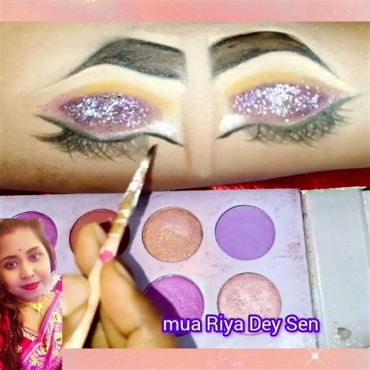 Very beautiful purple glitter #eye makeup tutorial