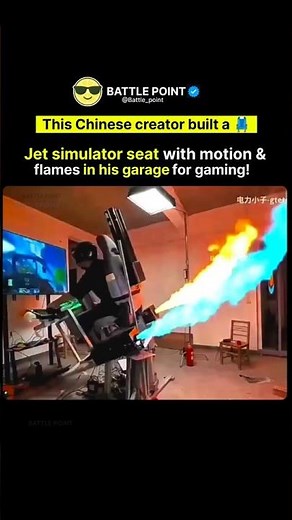 This Chinese Creator Built a Jet Simulator Seat with Motion & Flames!