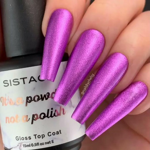 Stunning Nail Powder Application | Sistaco Metallic Confetti