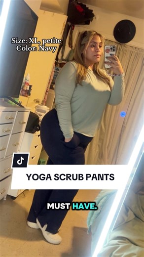 The most comfy scrubs you could wear for work!! They have plenty of pockets and the most important part they are stretchy!!!!! #bestscrubsfornurses #yogascrubpants #scrubs #biggirltiktok #fyp