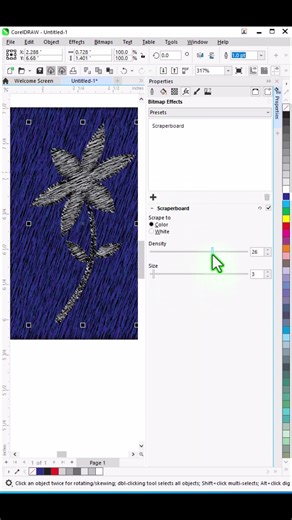 Embroidery Effect in CorelDraw 2025 #shortvideo #logo