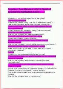 prophecy core mandatory part ii nursing answered latest pdf new video