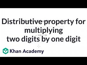 Distributive property for multiplying two digits by one digit | Khan Academy