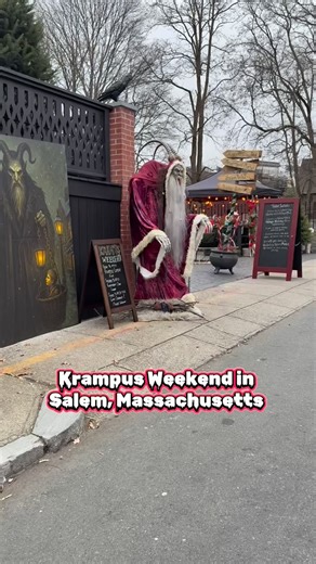Krampus Weekend in Salem 👹 A centuries-old figure born from folklore, ritual, and warning. Salem embraces Krampus because this city understands storytelling with depth and shadow. Experience it tonight at Krampusnacht Drag Cabaret — The Lost Library, 7:30. Don forget to check out Grave Tidings Market at Old Town Hall hosted by Witch City Wicks this weekend! 🕯️ 😈 | Salem Haunted Neighborhood
