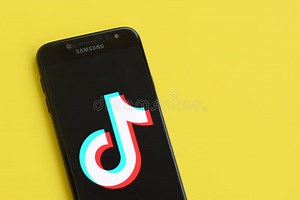 Tiktok Logo on Samsung Smartphone Screen on Yellow Background. TikTok is a Popular Video-sharing Social Networking Service Owned Editorial Photography - Image of media, douyin: 168036332