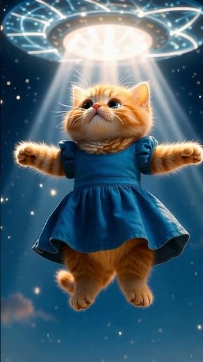 Mama Cat and Kitten Ginger’s Magical UFO Adventure 🌌🐾