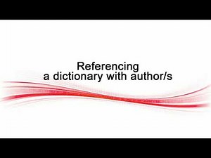 Reference a dictionary with author/s