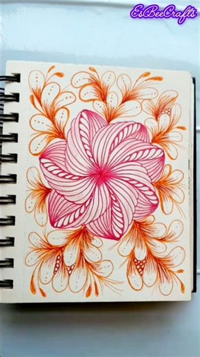 Easy Zentangle Floral Art #zen #art #zentanglelegend #aesthetic #artist #zentangle #stressrelief
