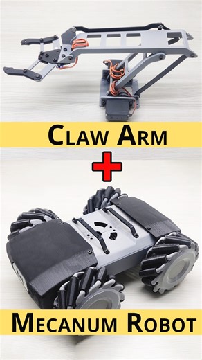 The Mech Ninja | Mechanical Engineer on Instagram: " Built from scratch — a fully 3D printed Arduino Claw Arm Robot with Mecanum wheels! Moves in any direction and picks up objects like a pro 烙 Would you build one?   Check out more 3D printed robots: https://themechninja.com/product/arduino-wifi-car-with-claw-arm/?v=ab6c04006660 #3dprintedrobot #mecanumrobot #roboticsproject #arduino #3dprintinglove #robotarm #roboticsengineering #themechaninja #3dprint"