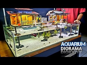 Create a Floating Village Diorama Aquarium for Small Fish - AQUARIUM DECORATIONS