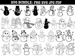 Snowman Svg Bundle, Snowman Silhouette, Snowman Clipart Png, Snowman Outline, Snowman Vector, Snowman Logo, Snowman Icon, Snowman Cricut Svg - Etsy