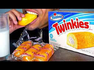 TWINKIES WITH MILK MUKBANG BIG BITES EATING CHEWY NO TALKING JERRY CANDY TREATS CHALLENGE
