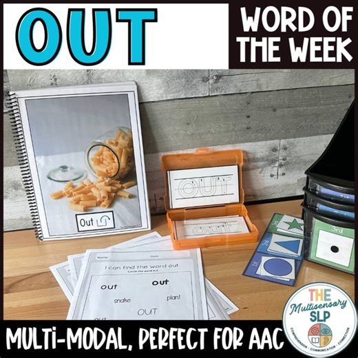 OUT Core Word of The Week Curriculum Adapted Book Worksheets Task Box
