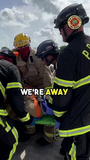 Utilizing a scoop stretcher to move patients on a mvc. #firefighting #firefighter #firedepartment