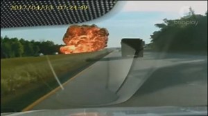 DASHCAM vision captures deadly petrol truck explosion on Ohio, US highway - driver killed, police investigating cause of crash. #TenNews | 10 News