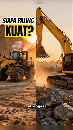 Siapa yang Paling Kuat? 💪 Wheel Loader vs Excavator | #Shorts